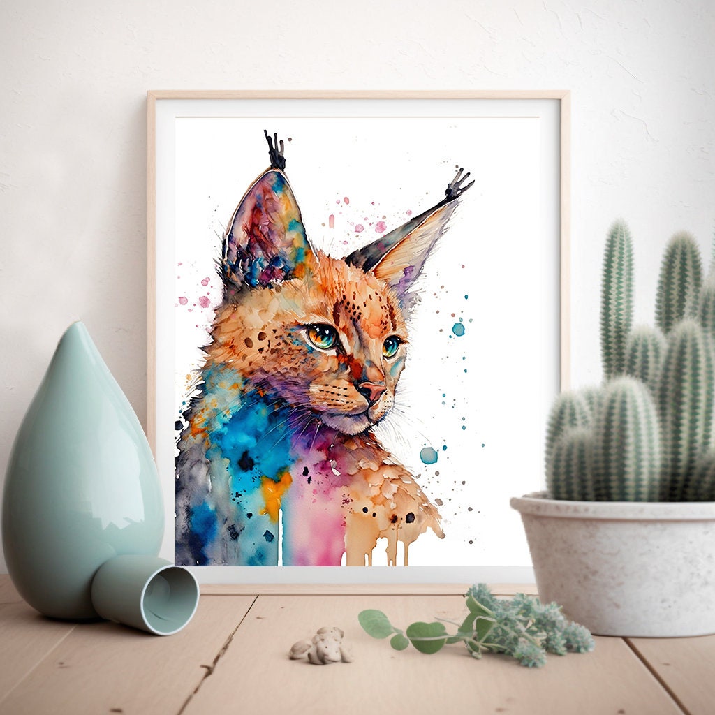 Lynx Watercolor PRINTABLE ART Lynx Print Instant Download Lynx - Etsy