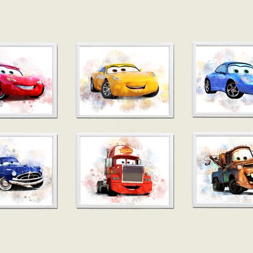 Set of 6 Disney Cars PRINTABLE ART Disney Cars Poster Birthday - Etsy