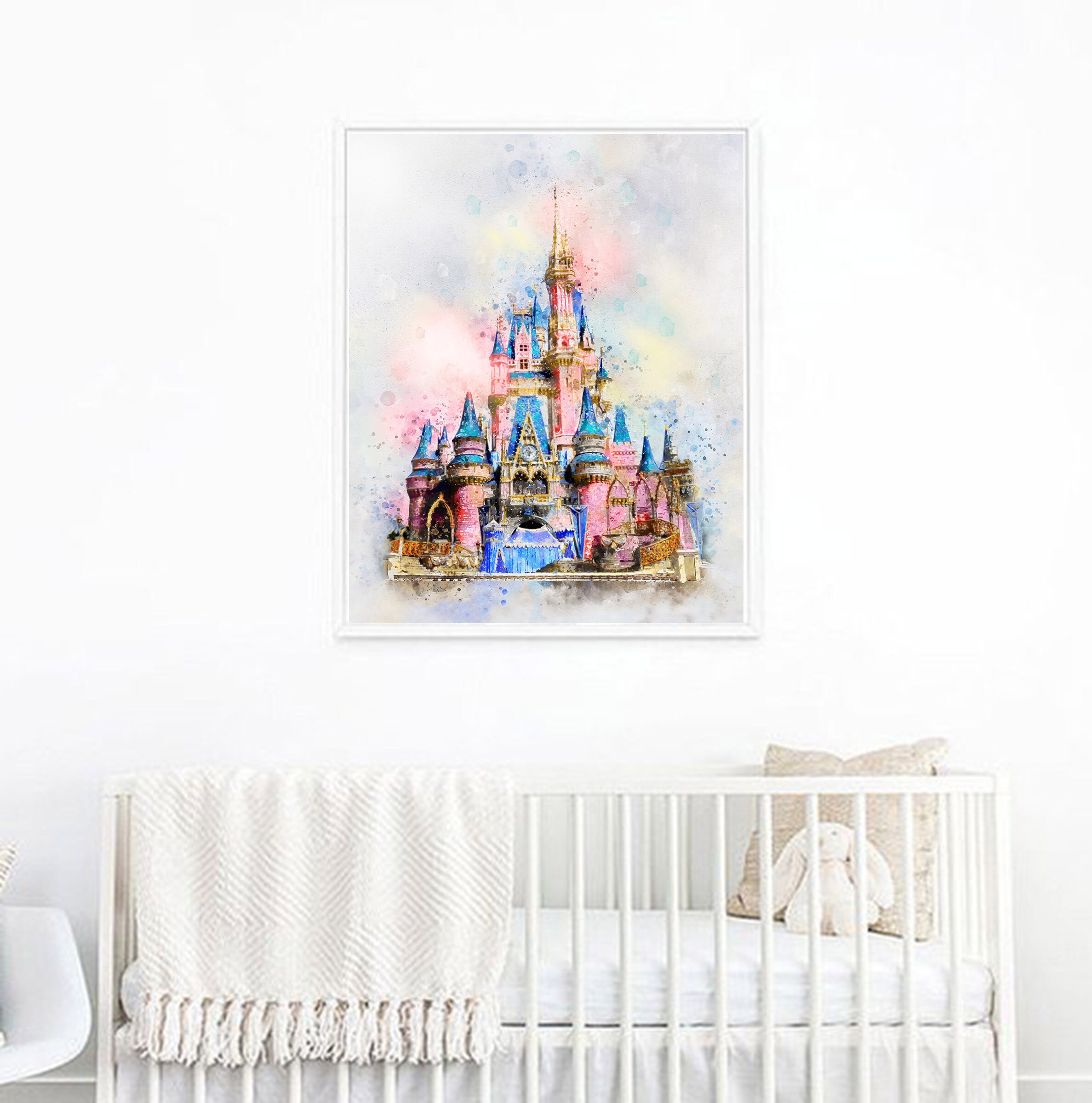 Watercolor Castle PRINTABLE ART Castle Print Castle Poster - Etsy
