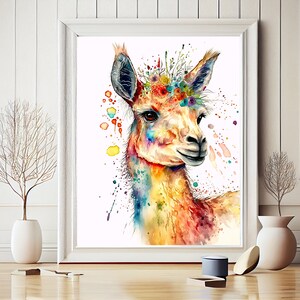 Llama Watercolor PRINTABLE ART Alpaca Llama Print, Lama Poster Llama ...