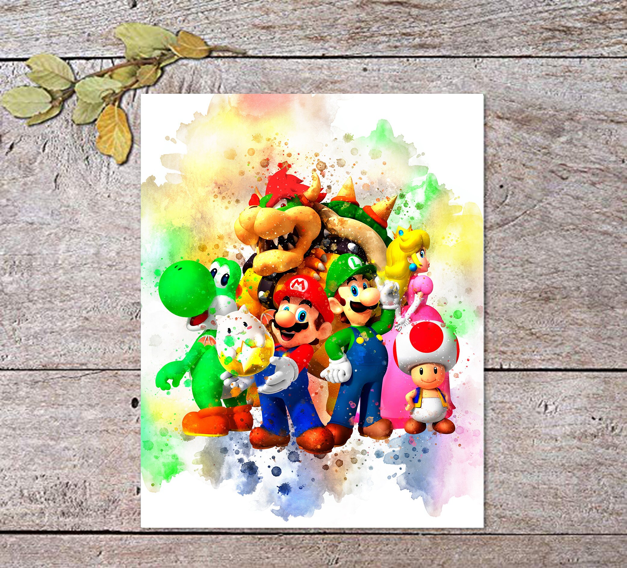 Super Mario DIGITAL PRINT, Mario Poster Mario Print Watercolor Mario ...