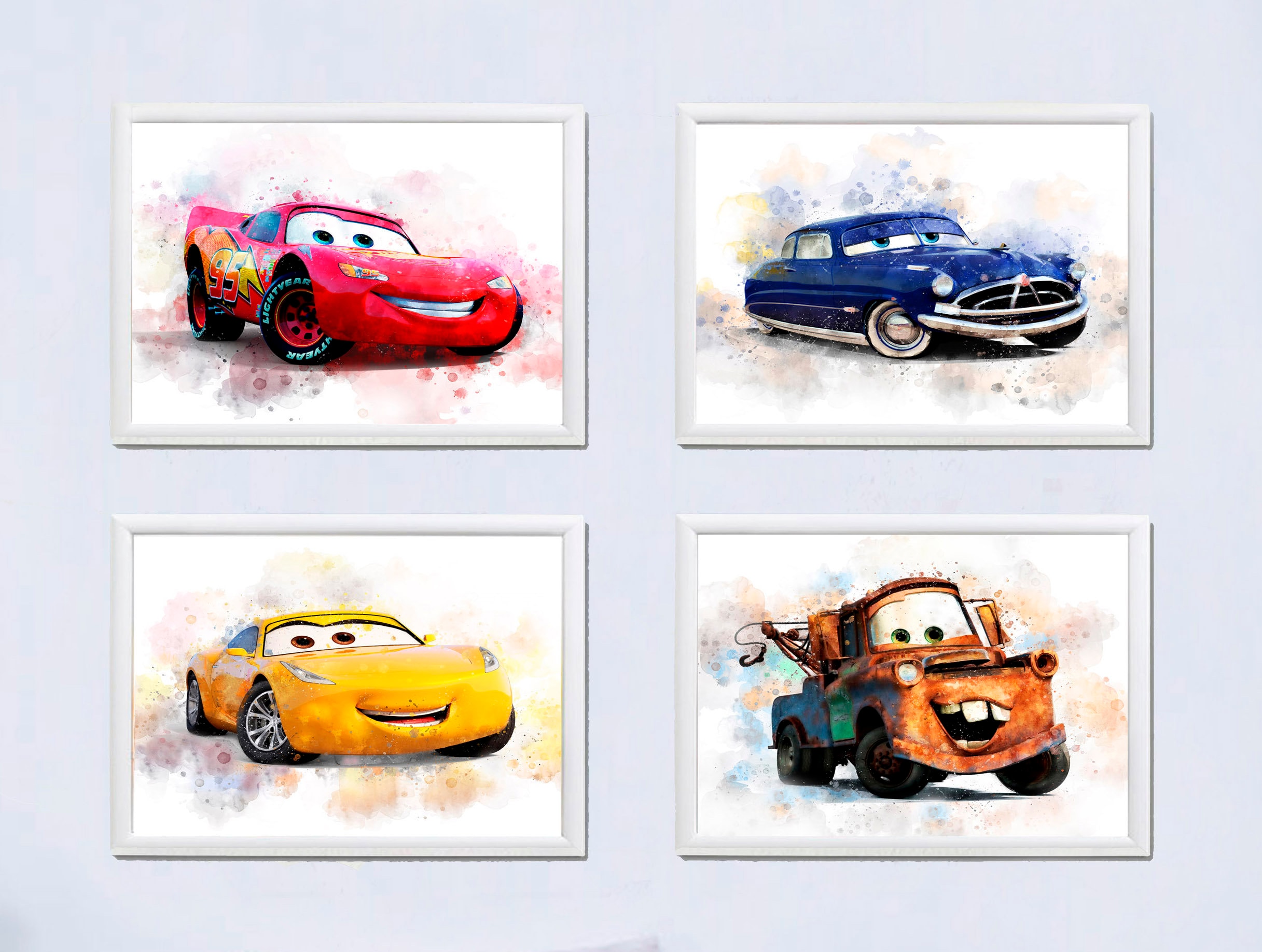 Set 4 Disney Cars PRINTABLE ART Disney Cars Poster Birthday - Etsy ...