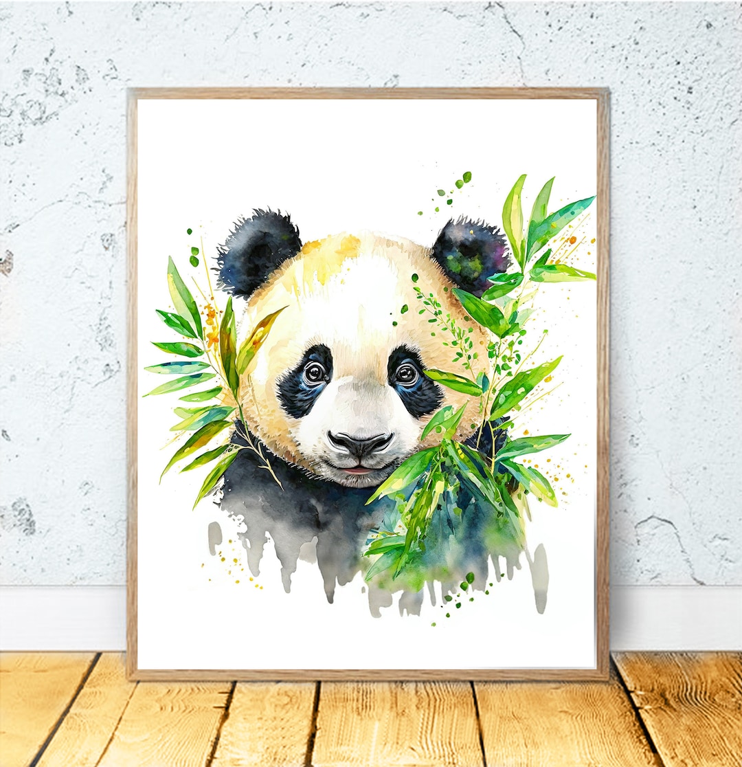 Panda Bear Watercolor PRINTABLE ART Panda Print Panda Poster Bear Wall ...