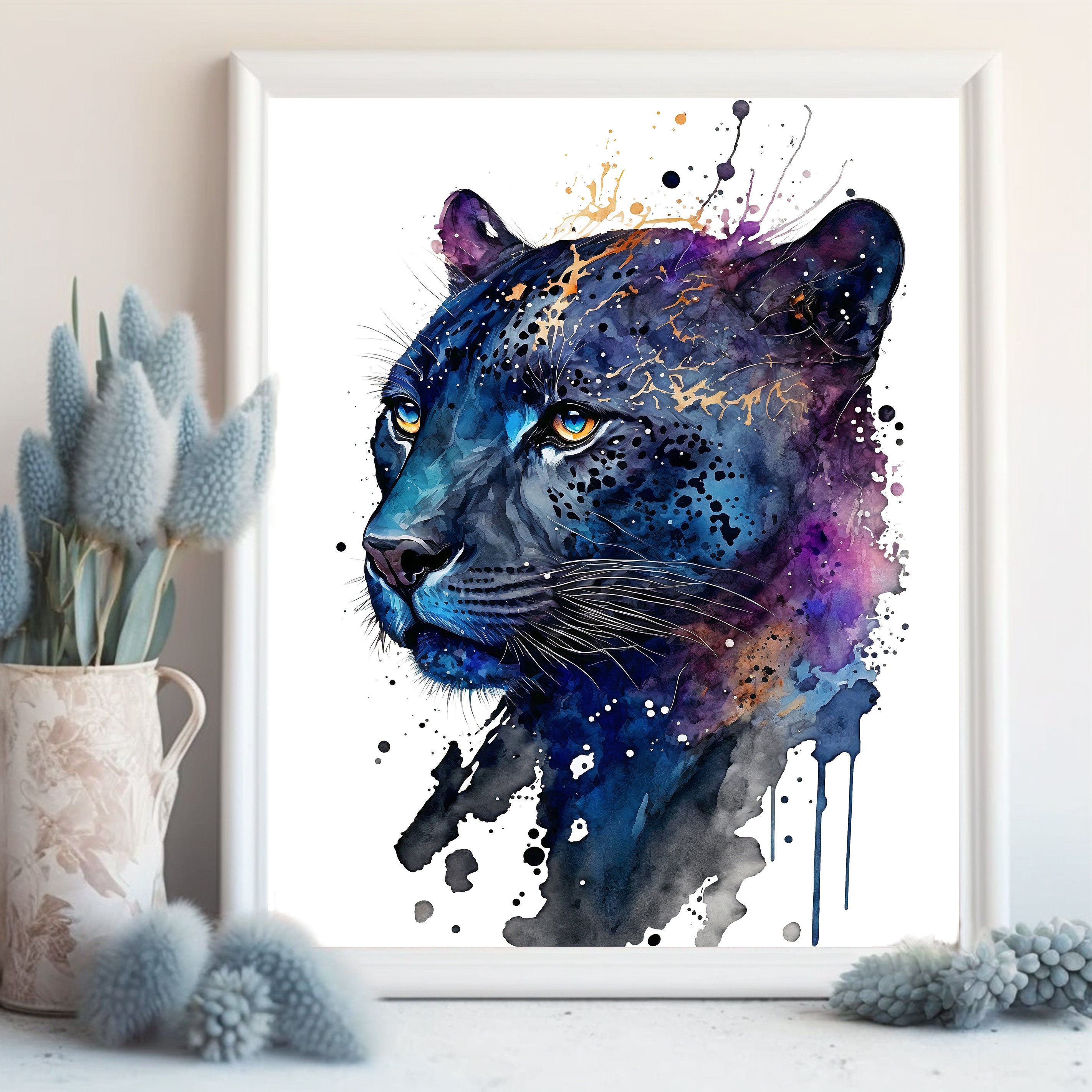 Black Panther Watercolor PRINTABLE ART Panther Print Download - Etsy