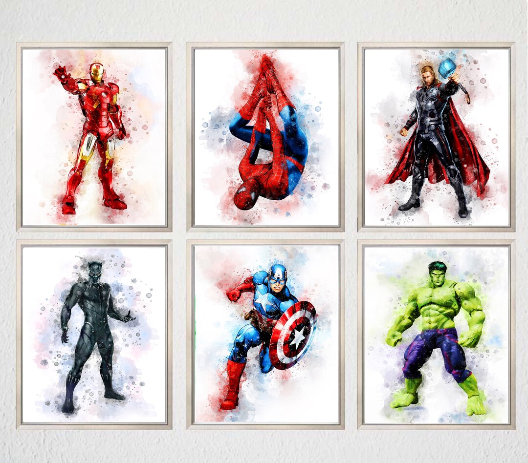 Set 6 Heroes DOWNLOAD Heroes Printable Art Superhero Print Hero Poster ...