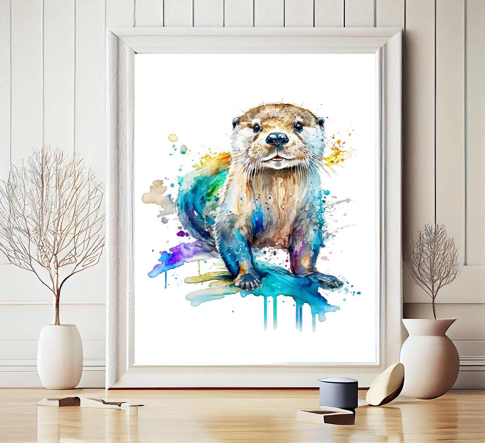Watercolor Otter PRINTABLE ART - Cute Otter Print Otter Gifts Poster ...