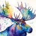 Watercolor Moose PRINTABLE ART Moose Print Download Moose Poster Gift ...