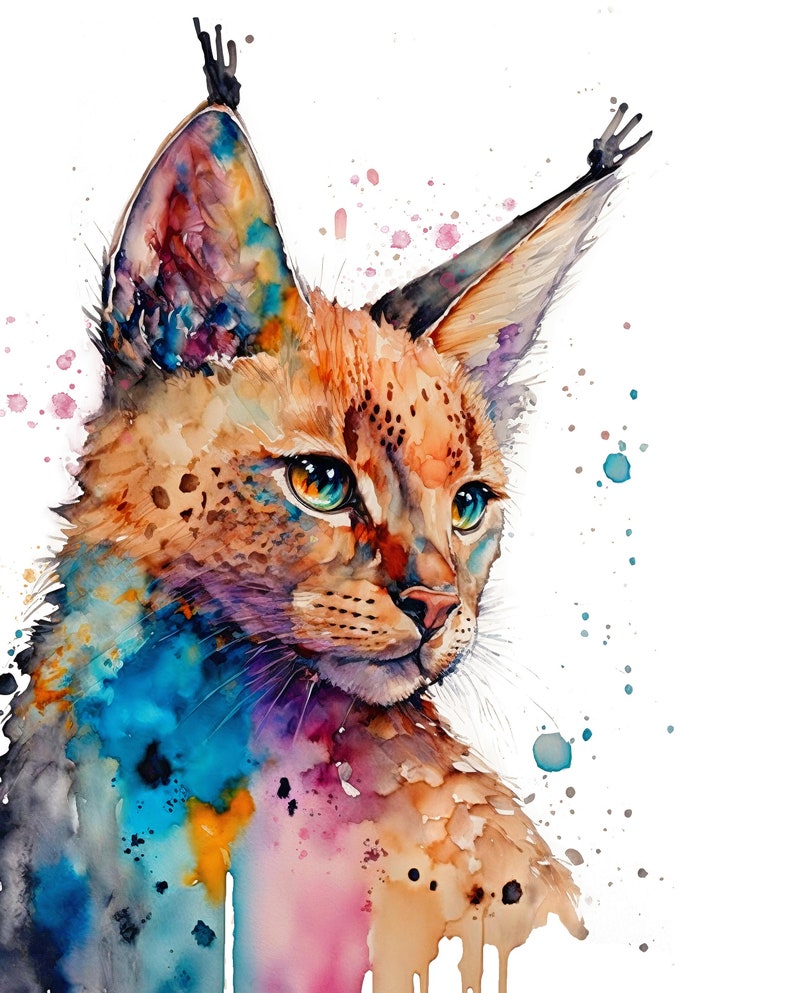Lynx Watercolor PRINTABLE ART Lynx Print Instant Download Lynx - Etsy