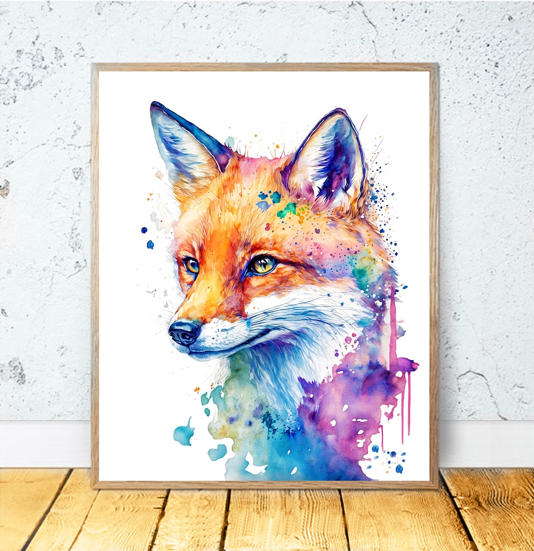 Fox Watercolor PRINTABLE ART Fox Print Fox Poster Fox Decor Fox Art ...