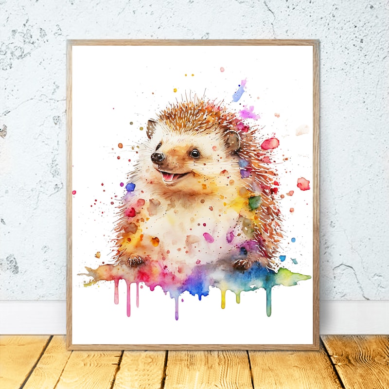 Hedgehog Art - Etsy