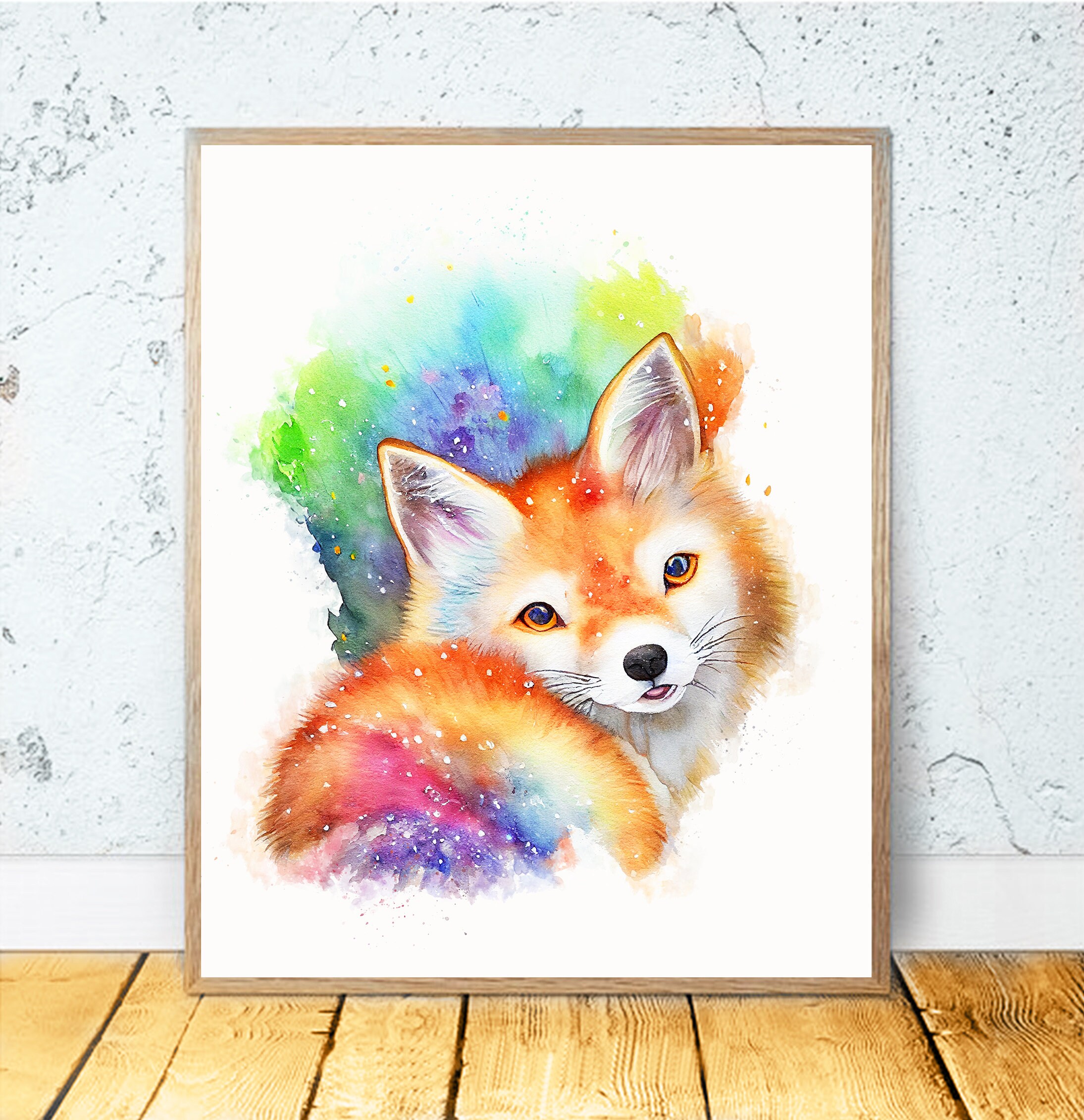 Fox Watercolor PRINTABLE ART Fox Print Download Cute Fox Poster Gift ...