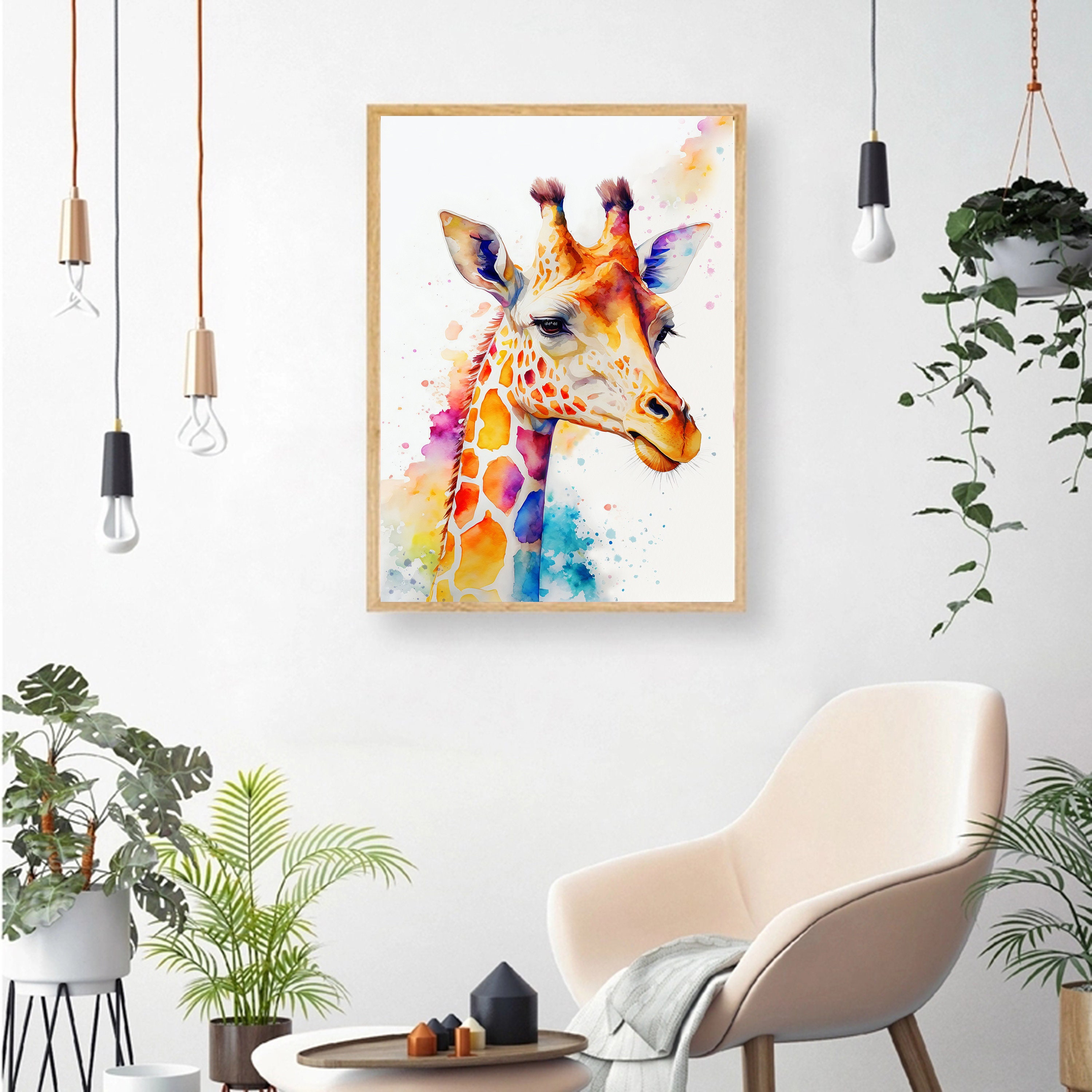 Watercolor Giraffe PRINTABLE ART Giraffe Print Download - Etsy