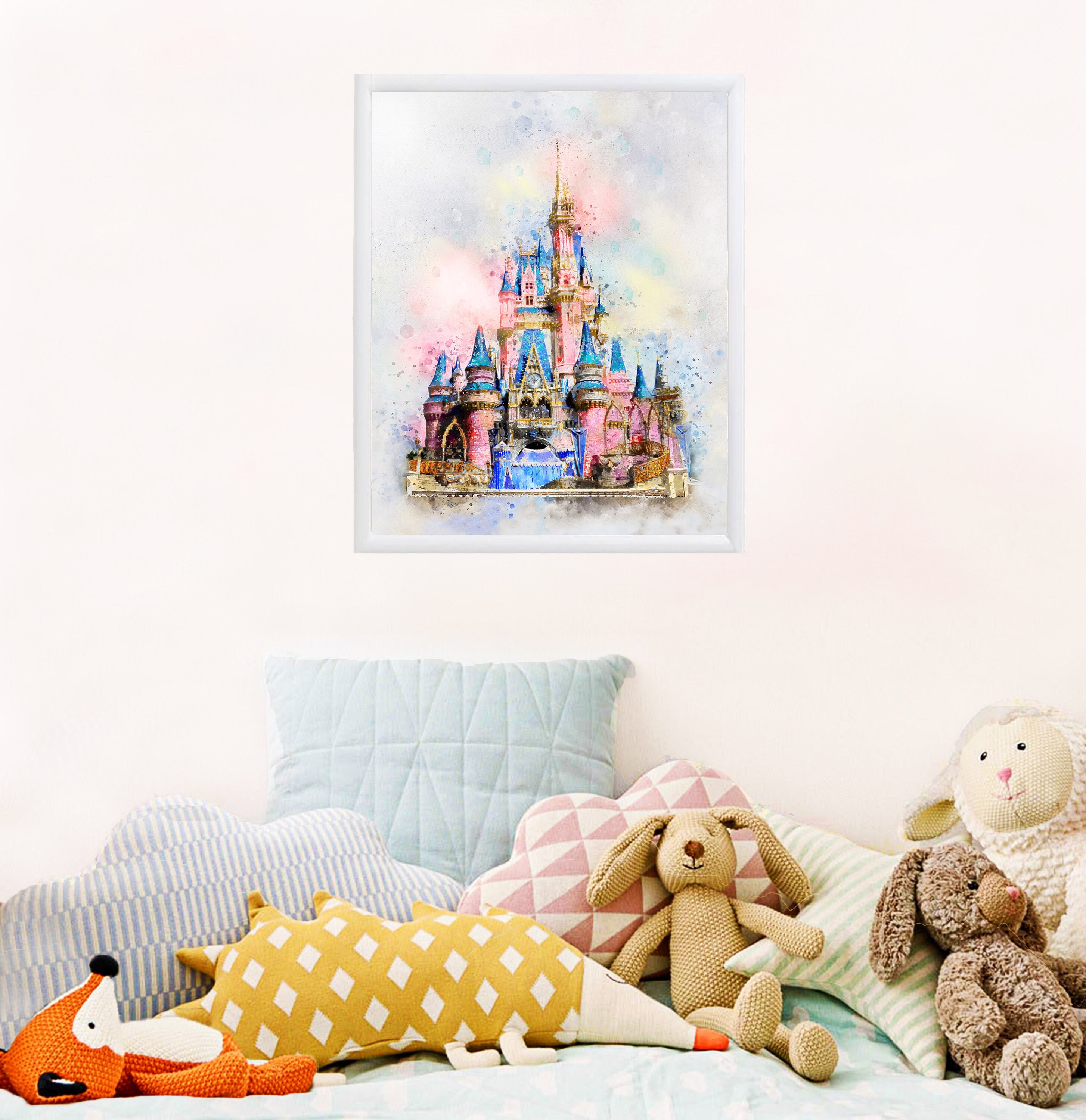 Watercolor Castle PRINTABLE ART Castle Print Castle Poster - Etsy