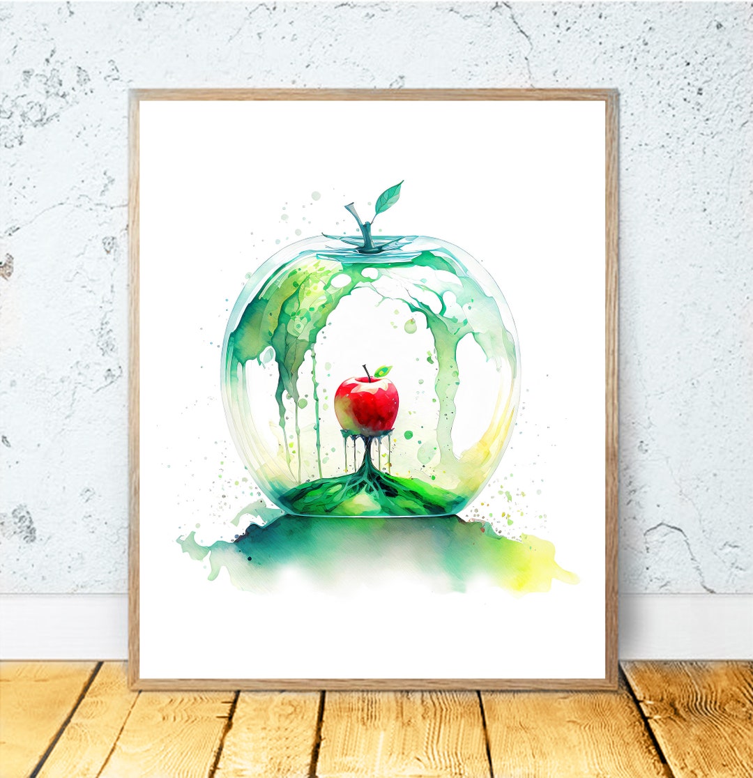Abstract Apple Wall Decor PRINTABLE ART Minimalist Apple Wall Art Boho ...