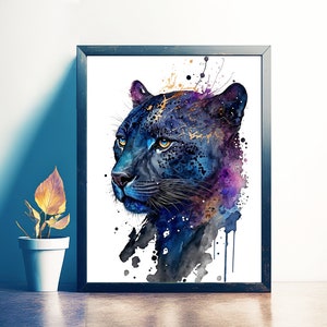 Black Panther Watercolor PRINTABLE ART Panther Print Download Panther ...