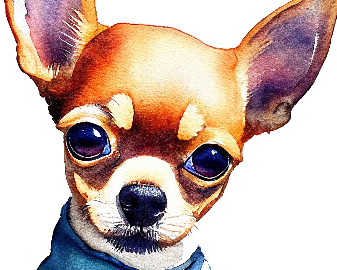 Chihuahua Watercolor PRINTABLE ART Chihuahua Art Painting Download Pet ...