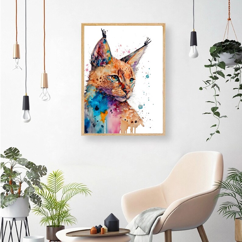 Lynx Watercolor PRINTABLE ART Lynx Print Instant Download Lynx Poster ...