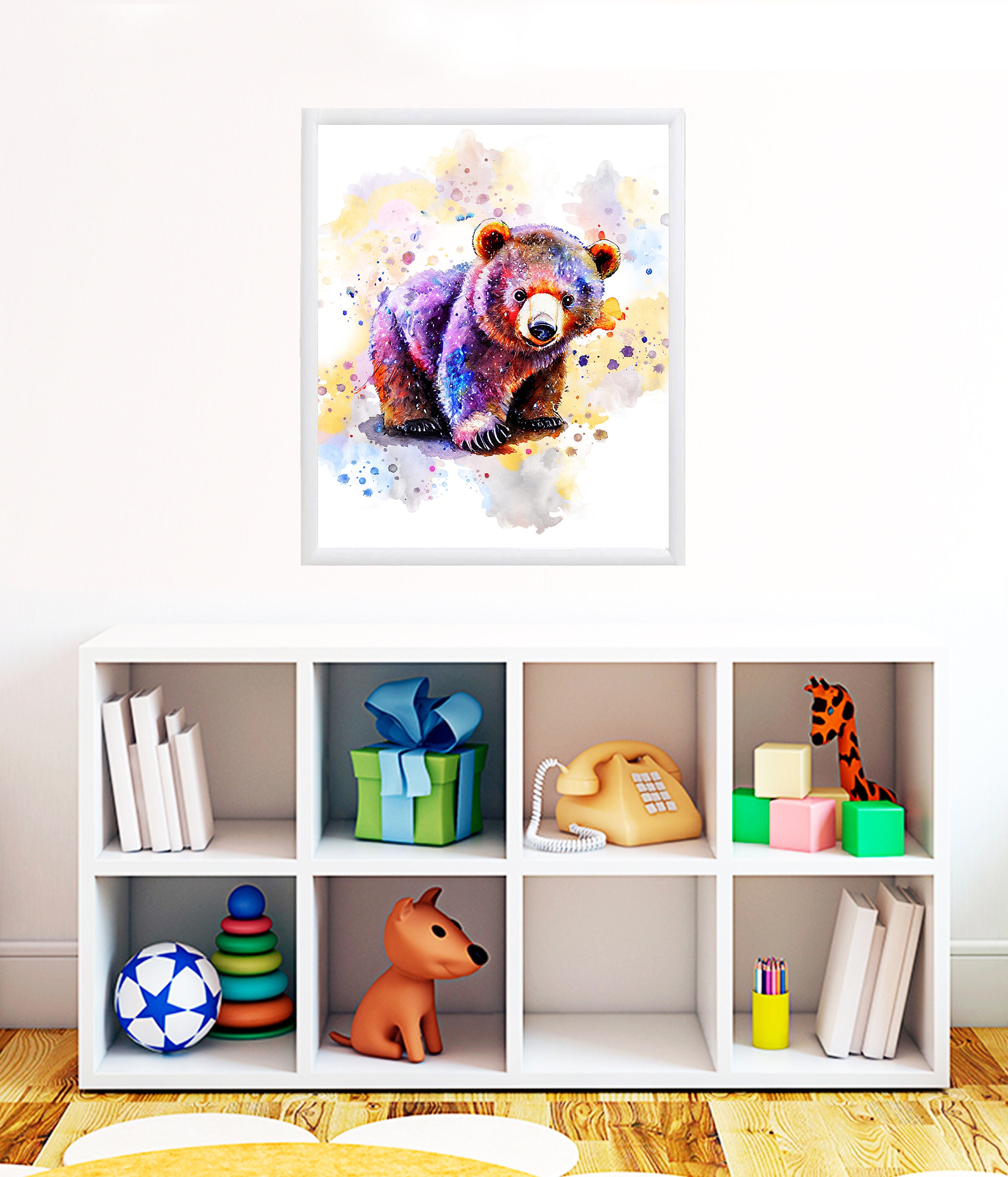 Baby Bear PRINTABLE ART Watercolor Little Bear Digital Print Cute ...