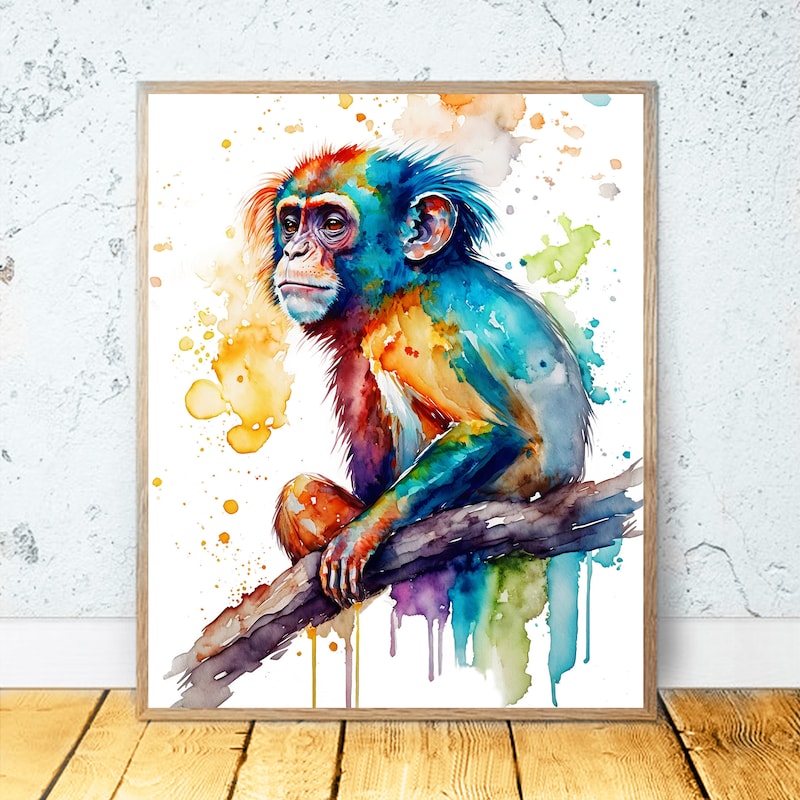 Monkey Painting - Etsy
