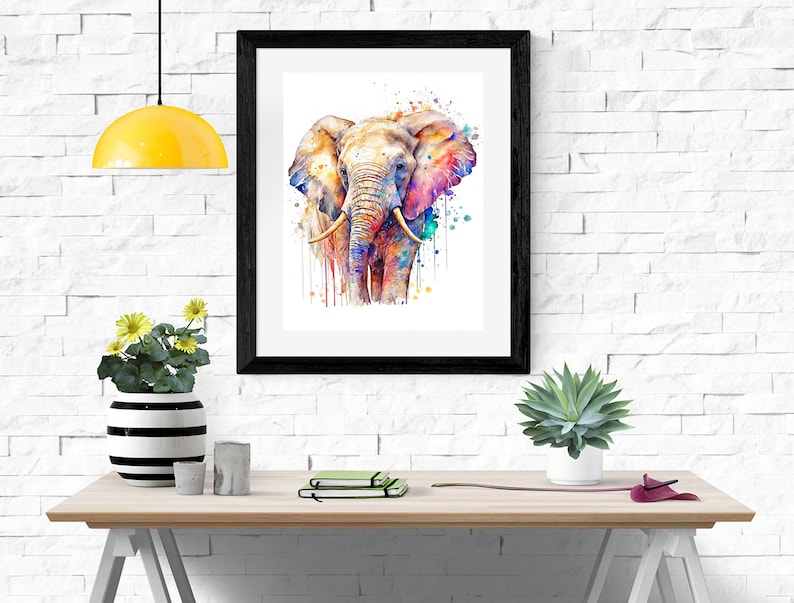 Watercolor Elephant PRINTABLE ART Elephant Print Download Elephant ...
