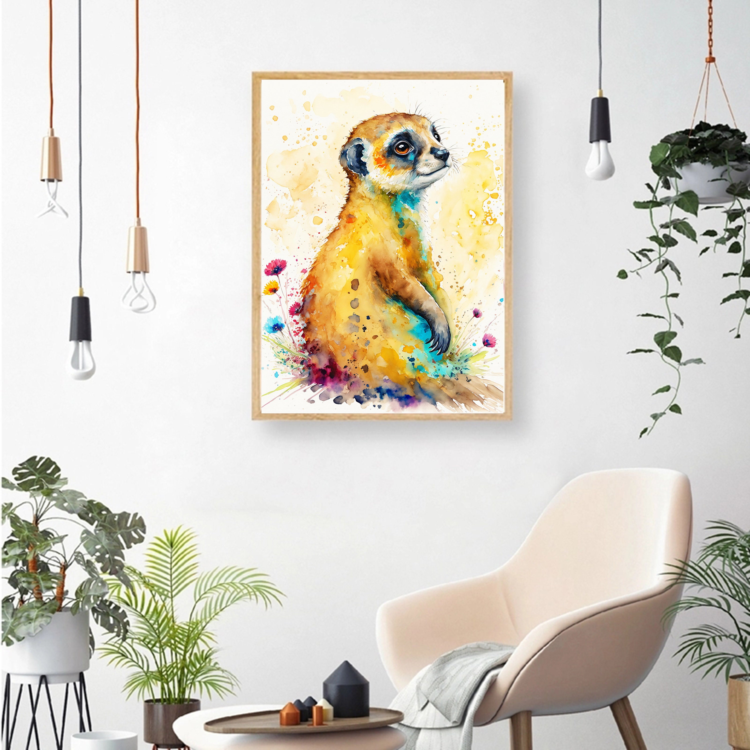 Watercolor Meerkat PRINTABLE ART Meerkat Print Download Meerkat Poster ...