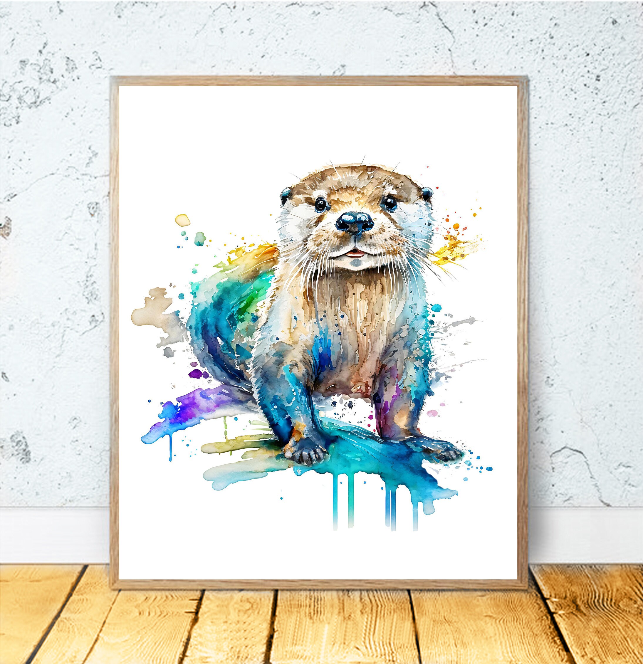 Watercolor Otter PRINTABLE ART Cute Otter Print Otter Gifts - Etsy