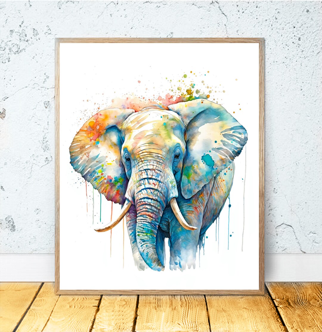 Watercolor Elephant PRINTABLE ART Elephant Print Download Elephant ...
