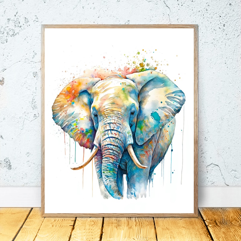 Elephant Art Print - Etsy