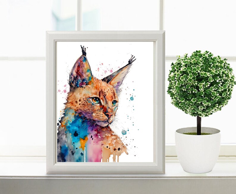 Lynx Watercolor PRINTABLE ART Lynx Print Instant Download Lynx Poster ...