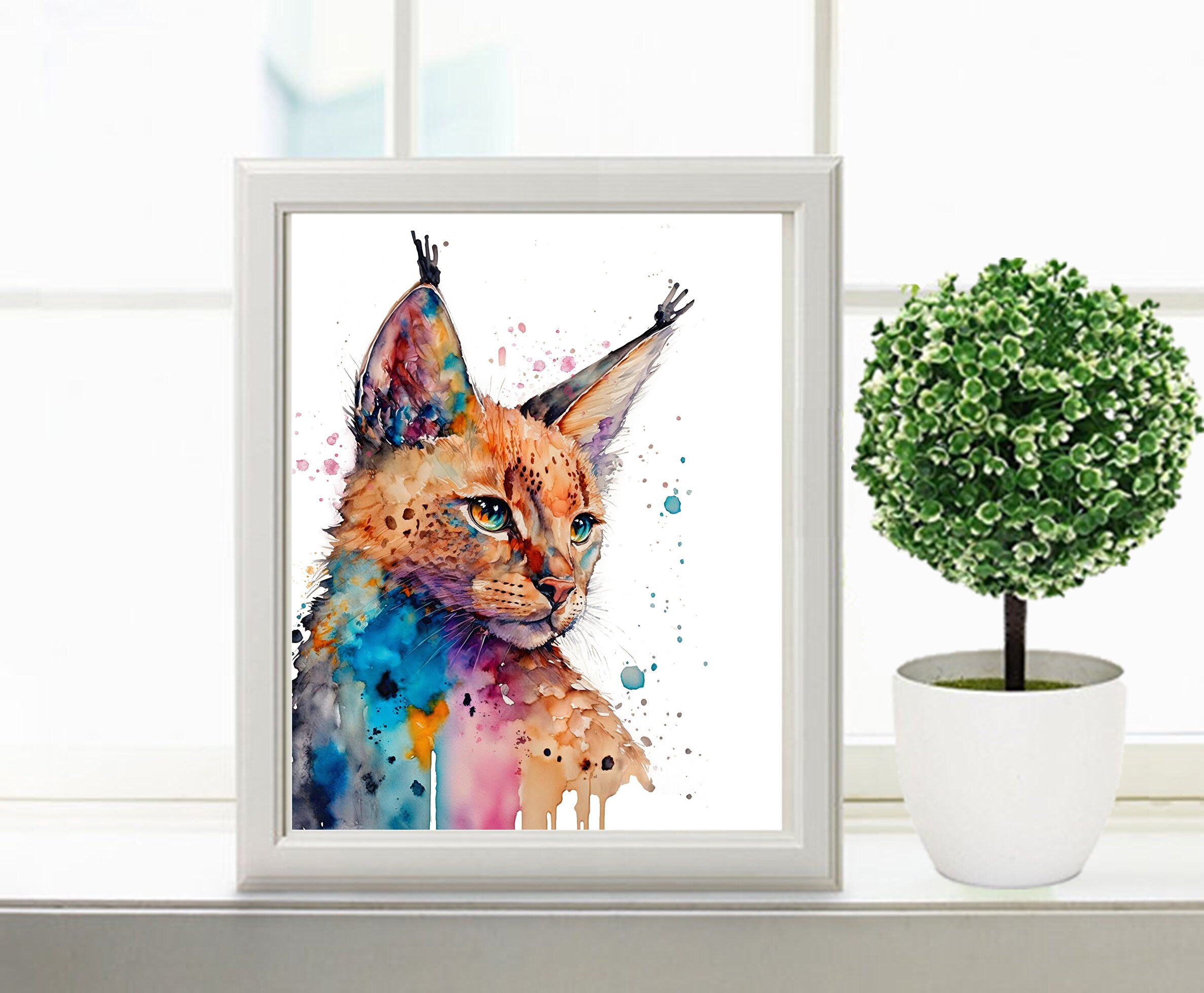 Lynx Watercolor PRINTABLE ART Lynx Print Instant Download Lynx - Etsy