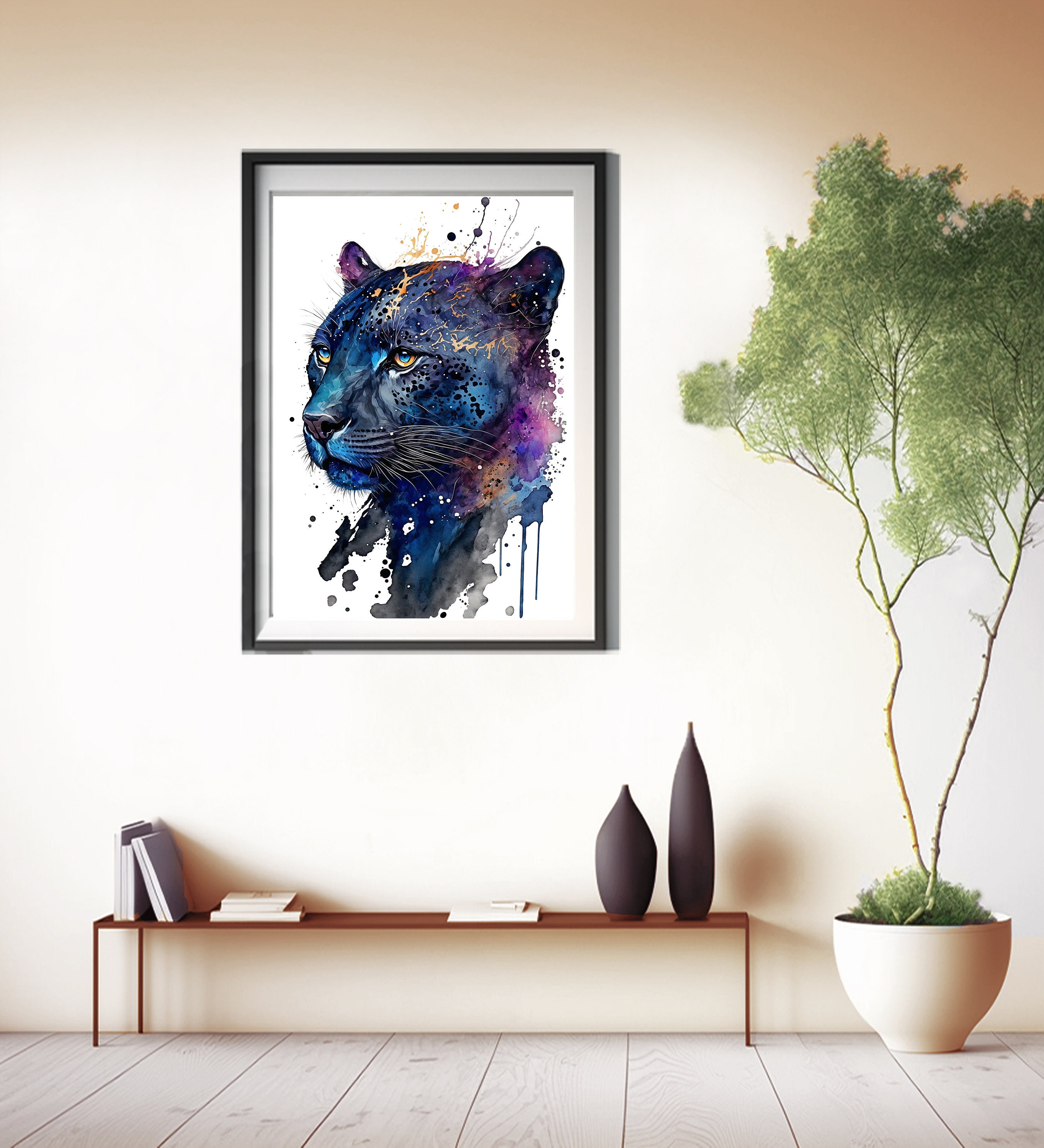 Black Panther Watercolor PRINTABLE ART Panther Print Download - Etsy