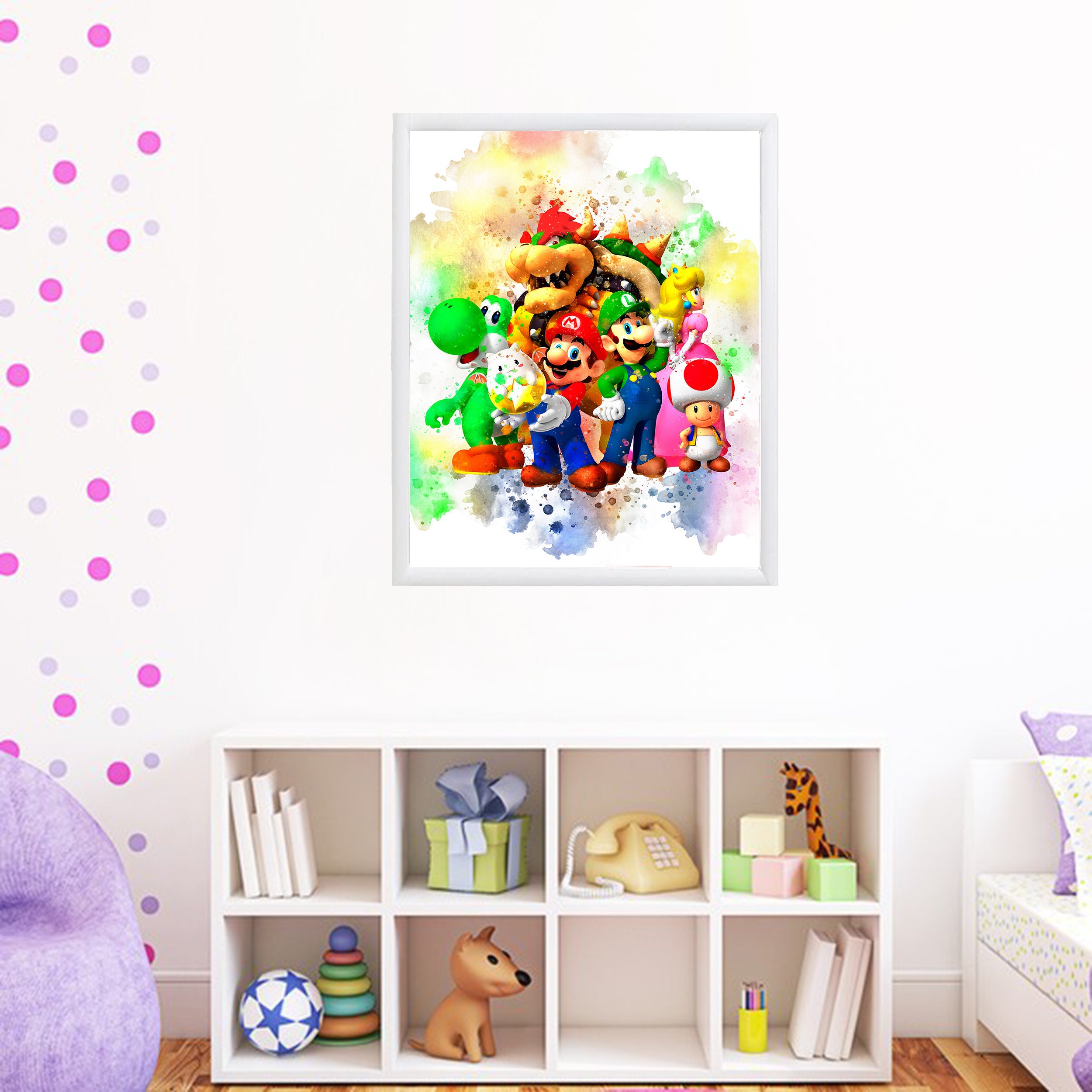 Super Mario DIGITAL PRINT, Mario Poster Mario Print Watercolor Mario ...