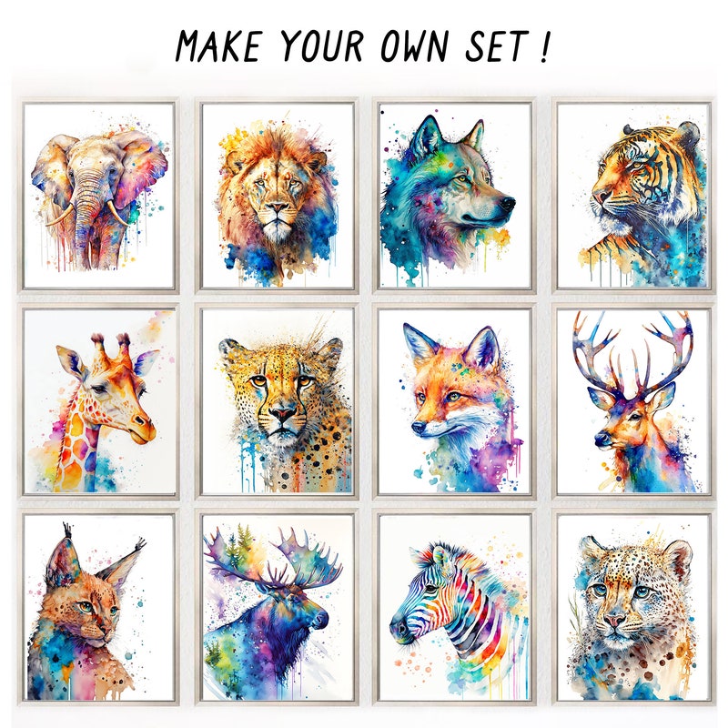 Animals in Water Poster - Etsy