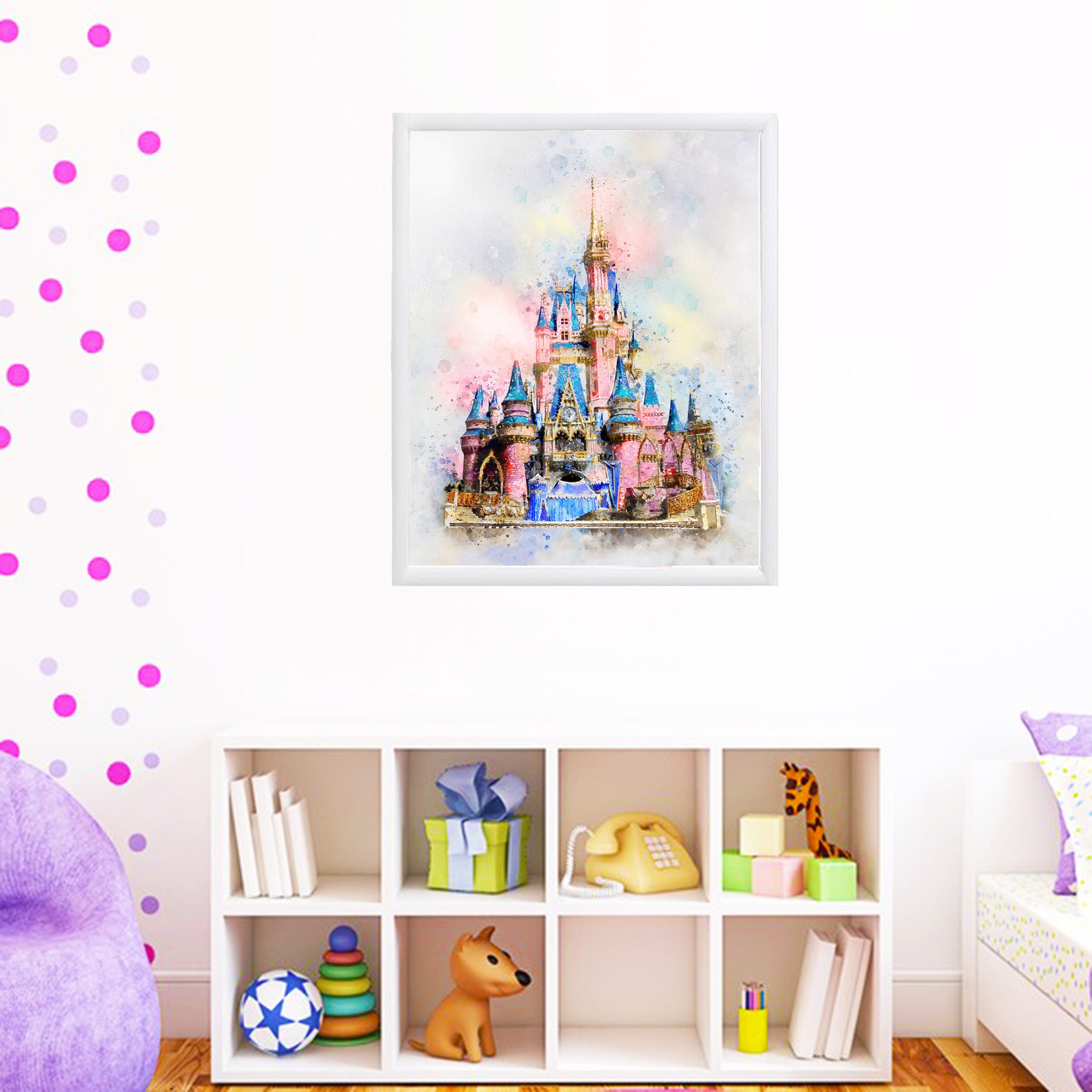 Watercolor Castle PRINTABLE ART Castle Print Castle Poster - Etsy