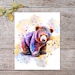 Baby Bear PRINTABLE ART Watercolor Little Bear Digital Print Cute ...