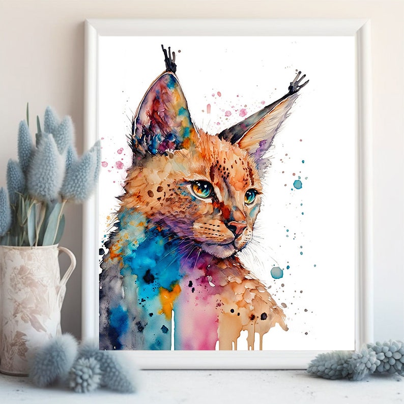 Lynx Watercolor PRINTABLE ART Lynx Print Instant Download Lynx Poster ...