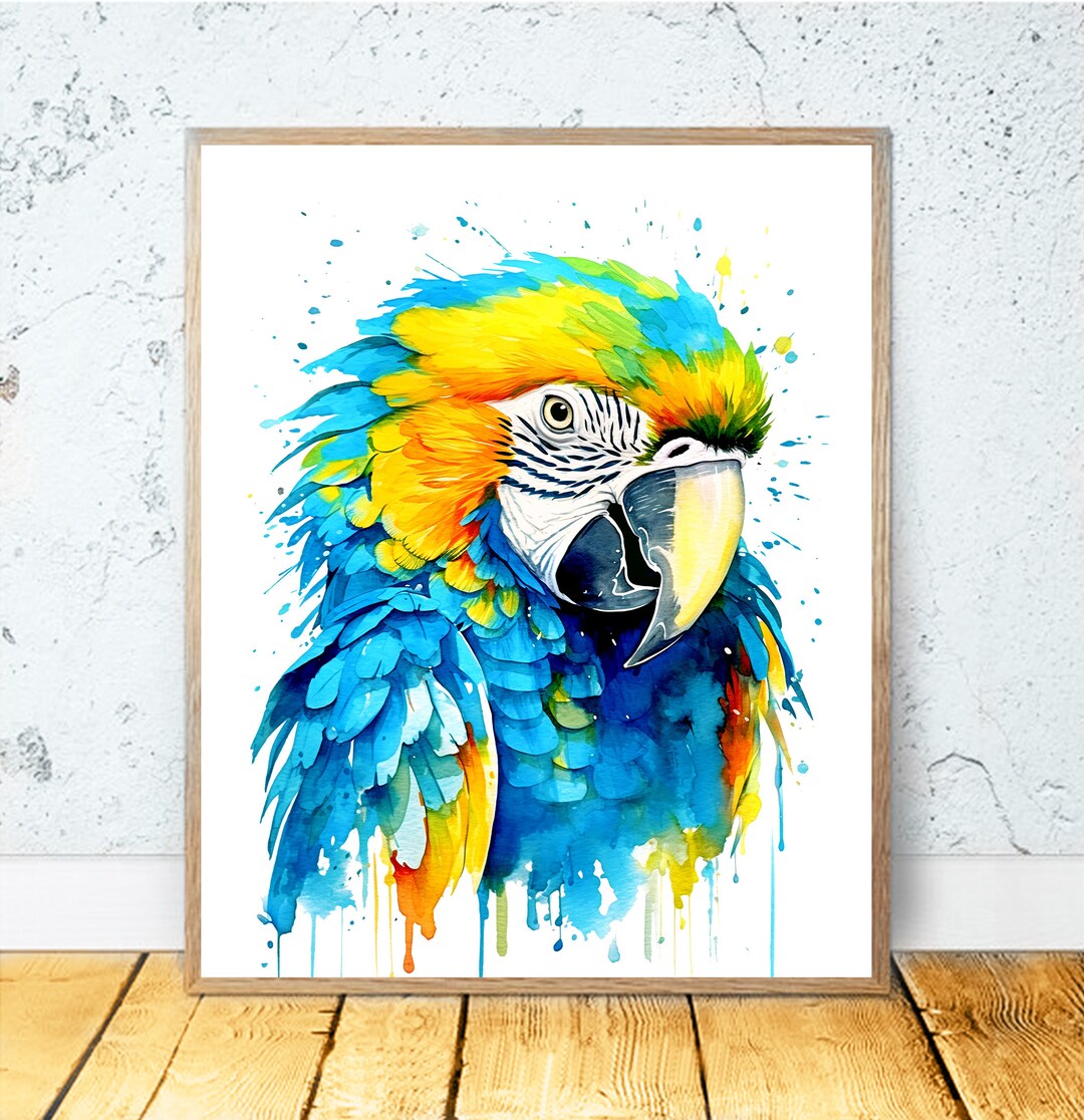 Macaw Print Watercolor PRINTABLE ART Bird Print Download Macaw Poster ...