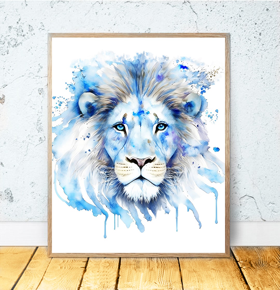 Watercolor Lion PRINTABLE ART Lion Print Instant Download Lion Poster ...