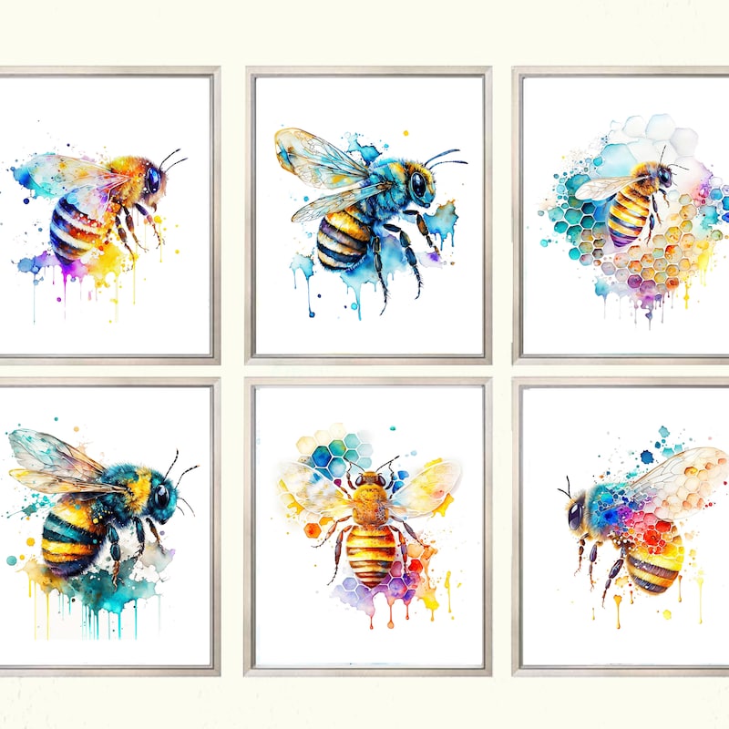 Bee Watercolor - Etsy