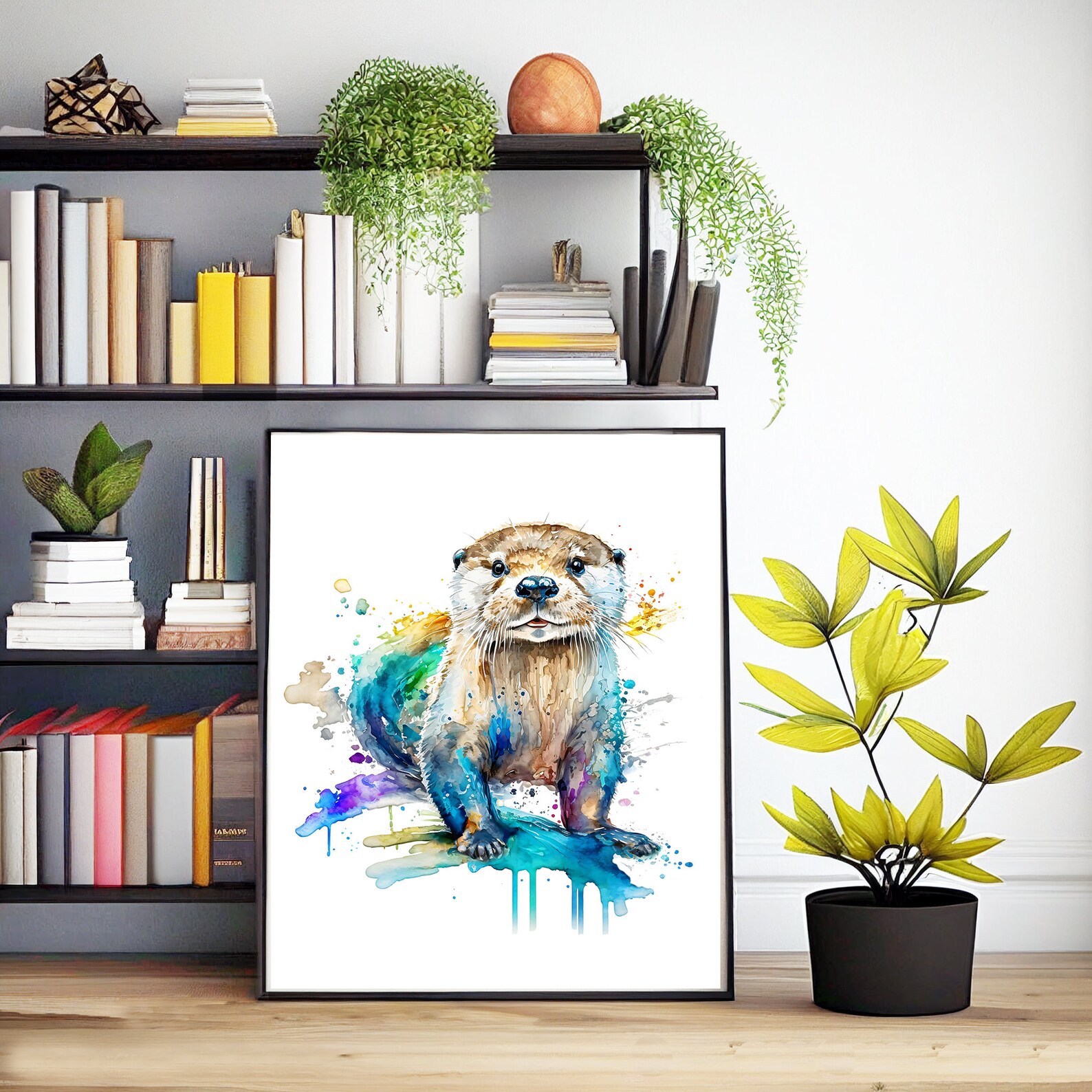 Watercolor Otter PRINTABLE ART Cute Otter Print Otter Gifts - Etsy