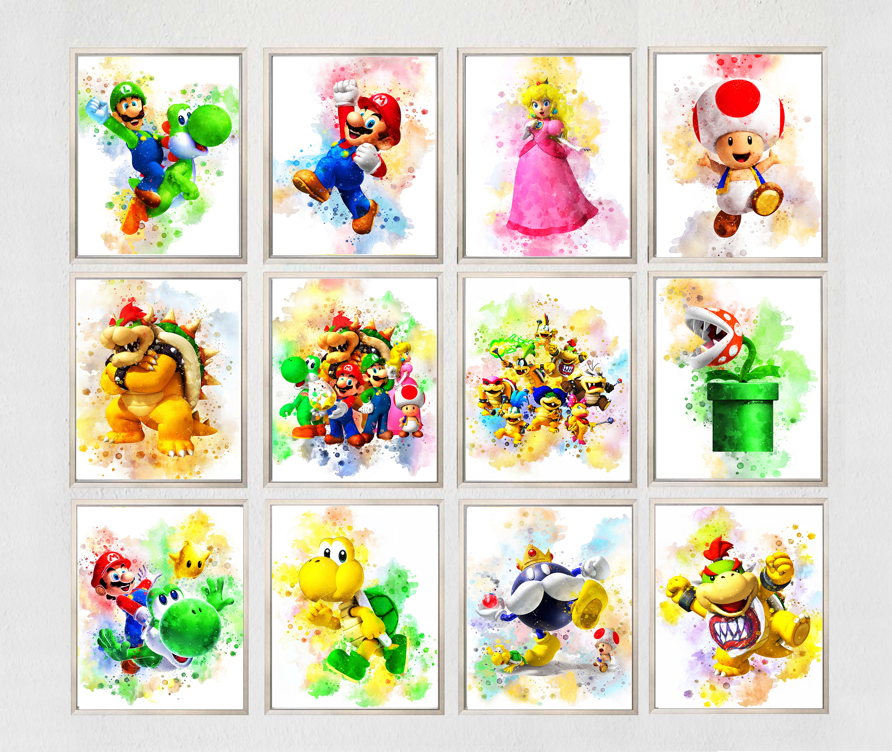 Super Mario DIGITAL PRINT, Mario Poster Mario Print Watercolor Mario ...