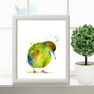 Kiwi Bird Watercolor PRINTABLE ART Kiwi Print Download Kiwi Poster ...