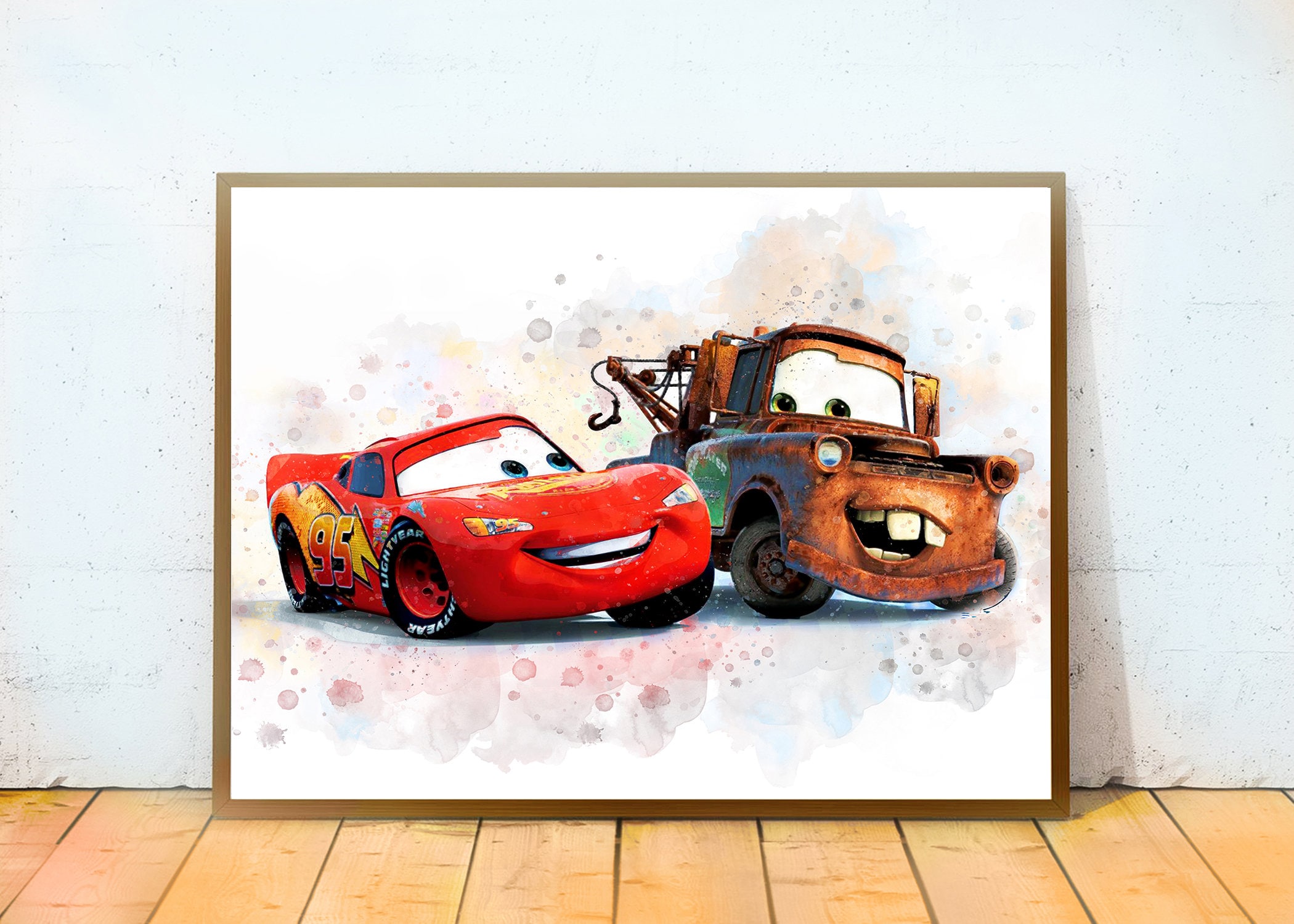 Set 4 DISNEY CARS Printable Art Watercolor Disney Cars Print - Etsy