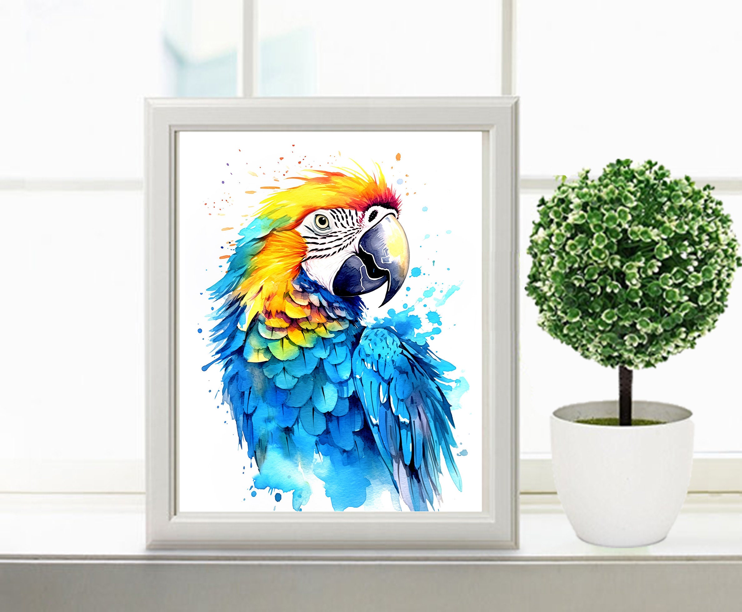 Macaw Print Watercolor PRINTABLE ART Bird Print Download Macaw Poster ...