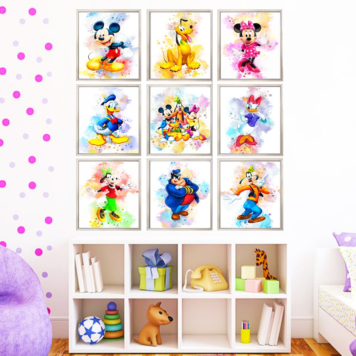 Set 9 DISNEY Prints Disney PRINTABLE ART Disney Poster | Etsy