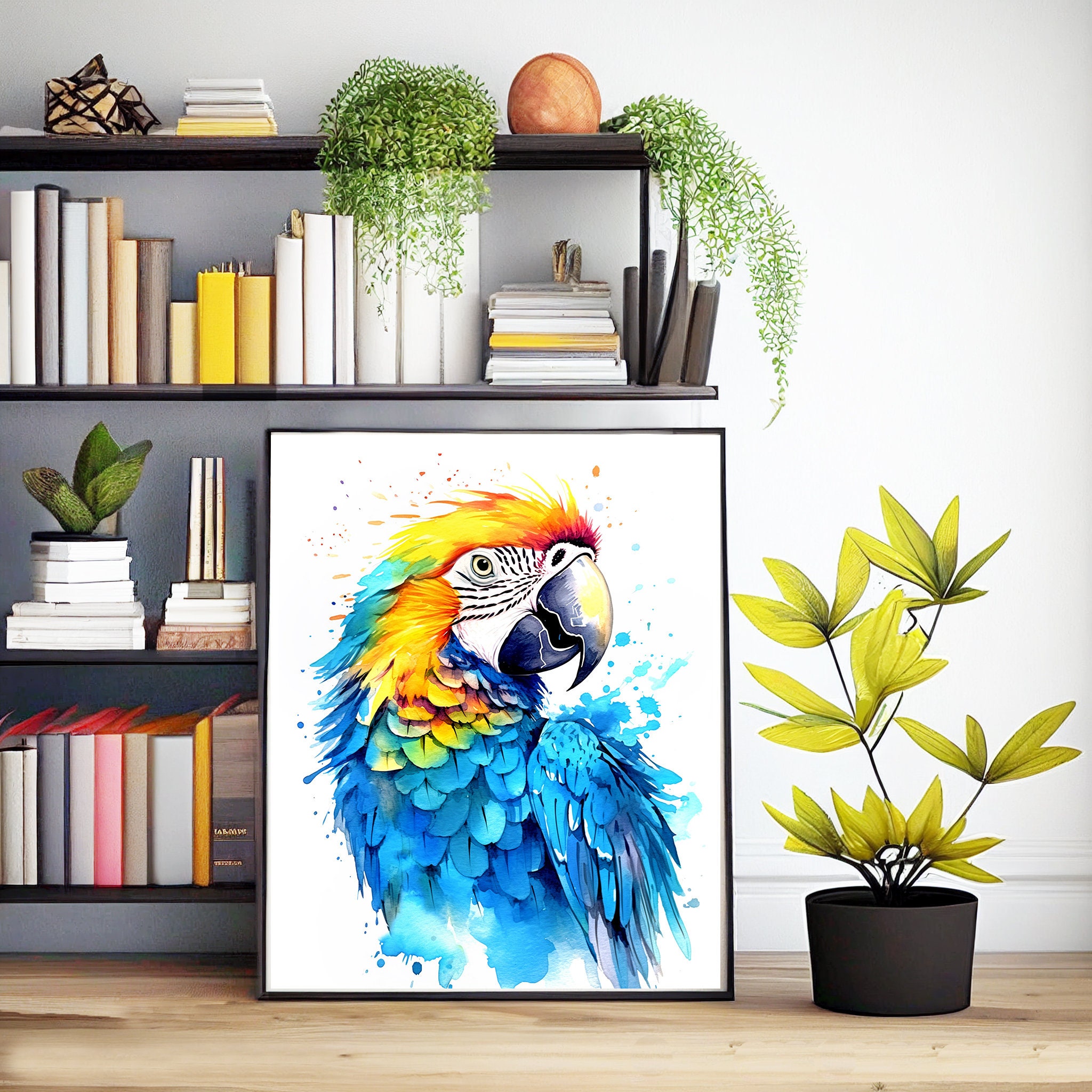 Macaw Print Watercolor PRINTABLE ART Bird Print Download Macaw Poster ...