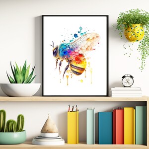 Watercolor Bee PRINTABLE ART Honeybee Print Poster Wall Decor Bee ...
