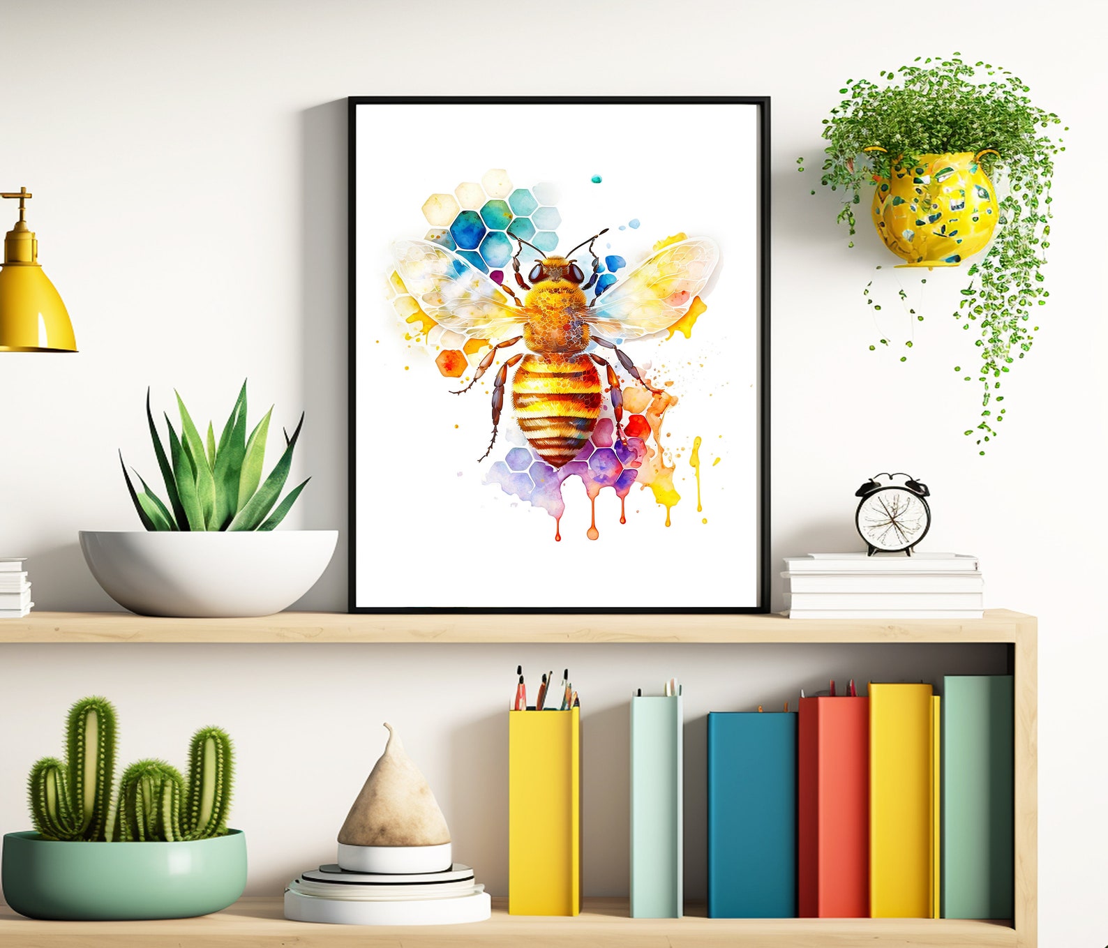 Watercolor Bee PRINTABLE ART Honey Bee Print Poster Decor Bee Painting ...