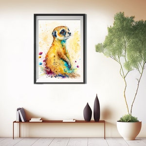 Watercolor Meerkat PRINTABLE ART Meerkat Print Download Meerkat Poster ...