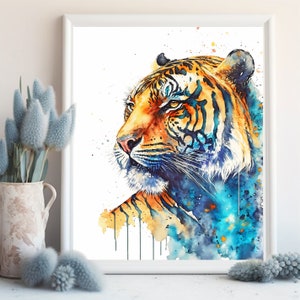 Watercolor Tiger PRINTABLE ART Tiger Print Instant Download Tiger ...